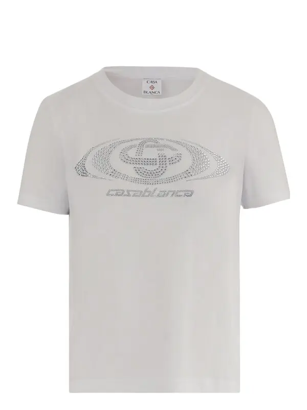 Casablanca Crystal Logo T-shirt - White