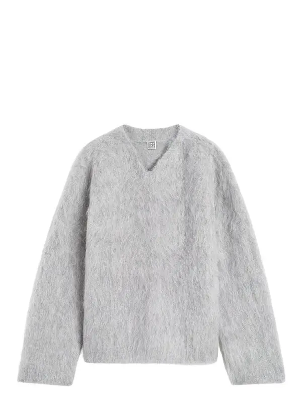 TOTEME Brushed V-neck Jumper - Gray