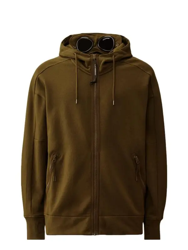 C.P. COMPANY Goggle Zip-up Hoodie - Ivy Green