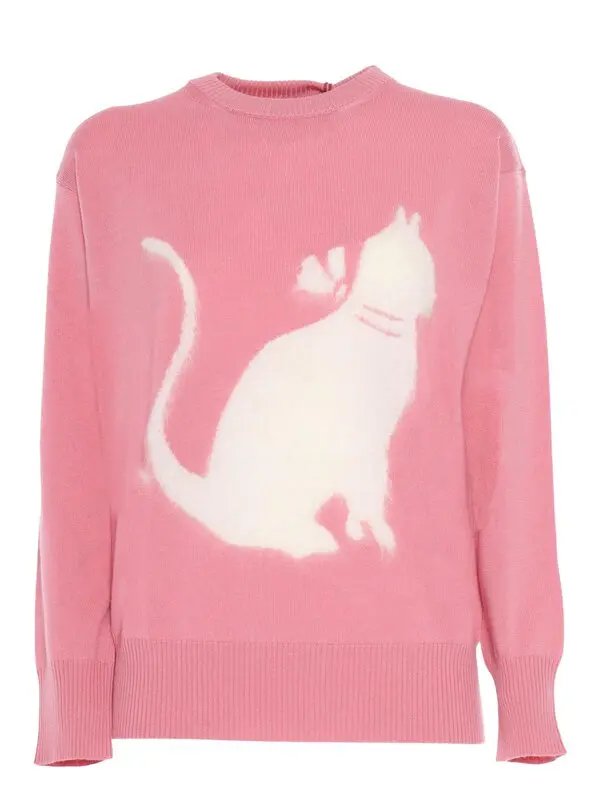 Max Mara Crewneck Jumper With Patterned Design - Pink
