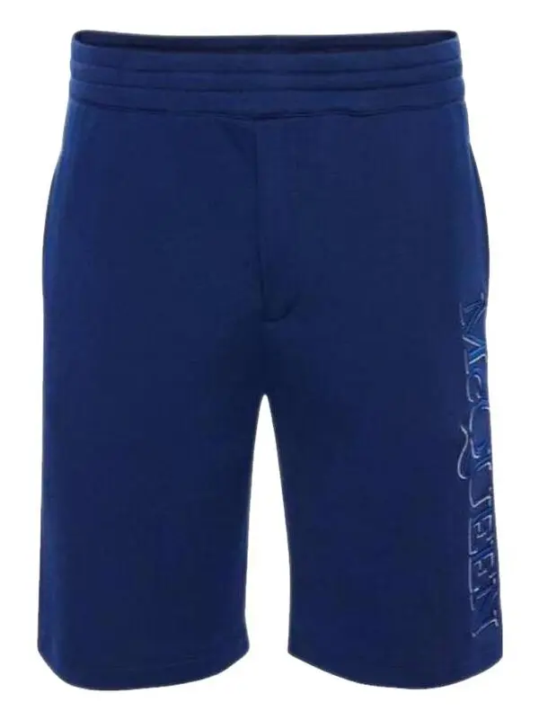 Alexander McQueen Embroidered Logo Shorts - Blue