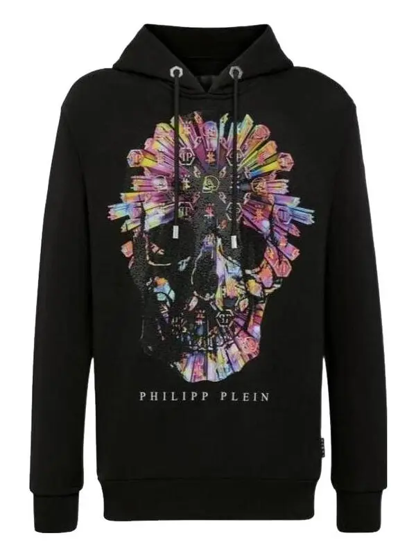 Philipp Plein Skull Embellished Hoodie - Black