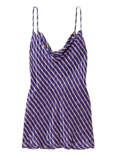 Dries Van Noten Diagonal Stripe Satin Camisole - Purple