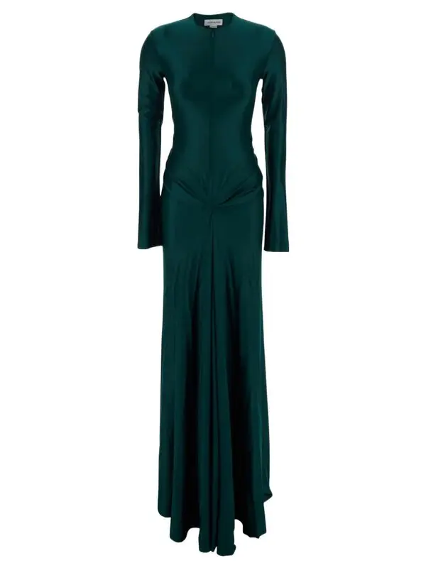 Victoria Beckham Cut-out Draped Long Dress - Green