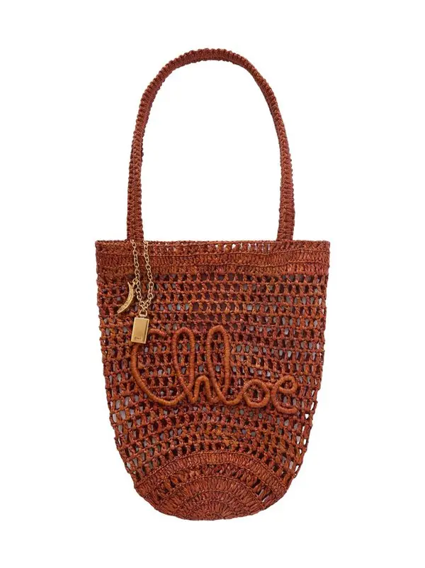 Chloé Small Banana Raffia Tote Bag - Tan