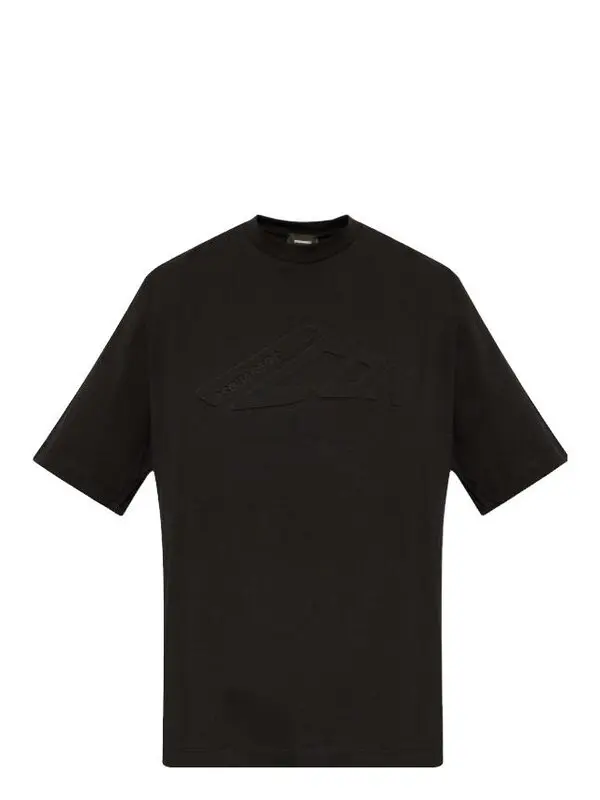 Dsquared2 Logo Embossed Crewneck T-shirt - Black