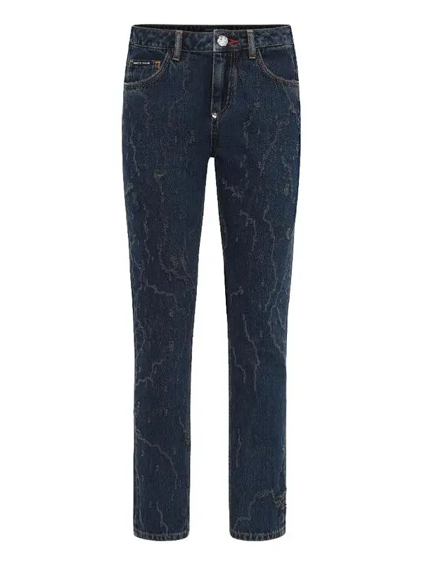 Philipp Plein Logo Detail Jeans - Black