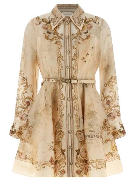 Zimmermann Memento Printed Belted Shirt Dress - None None