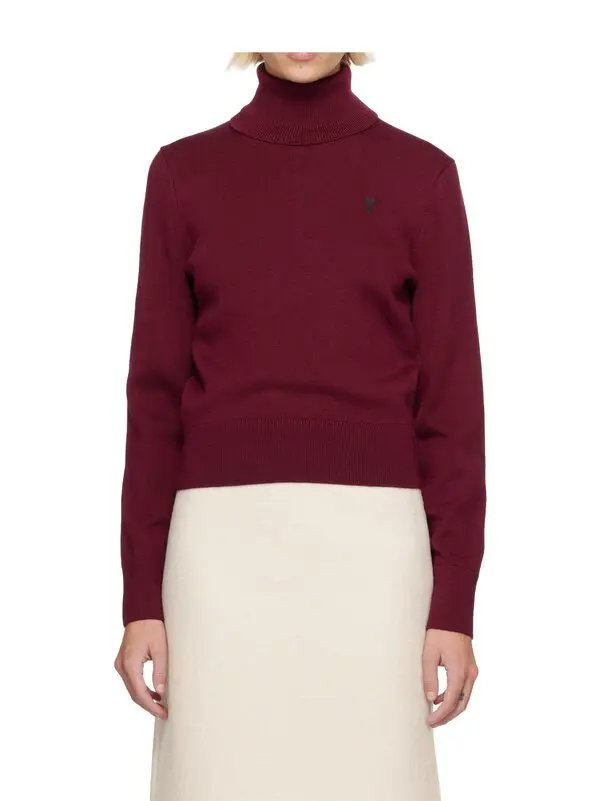 Ami De Coeur Wool Turtleneck Sweater - Red