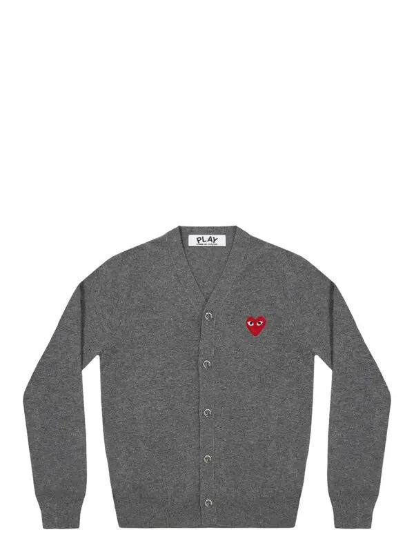 Play Comme Des Garcon V-neck Cardigan - Grey