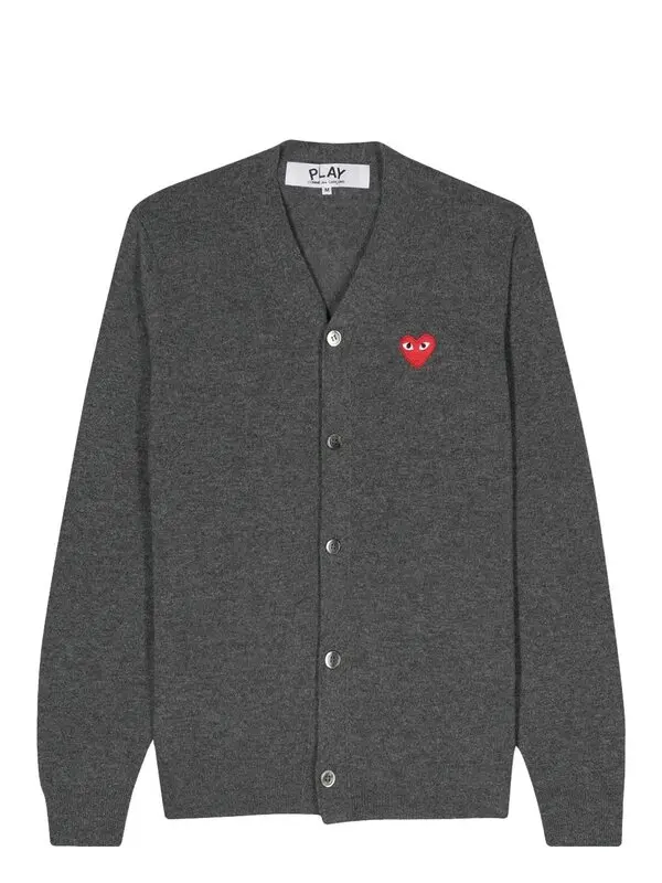 Play Comme Des Garcon V-neck Cardigan - Grey
