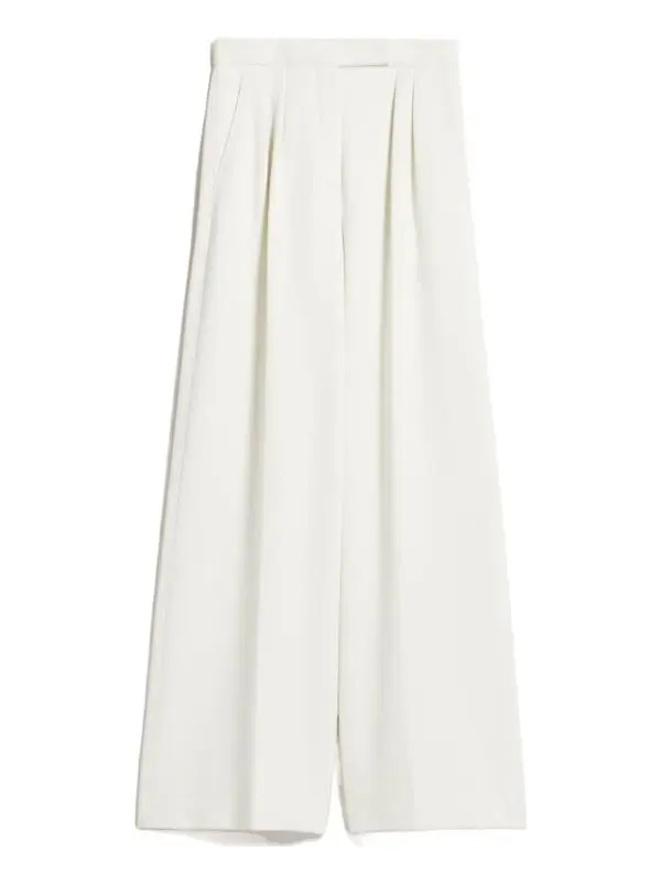Max Mara Zinnia Pleat Detailed High Waist Wide Leg Pants - Ivory