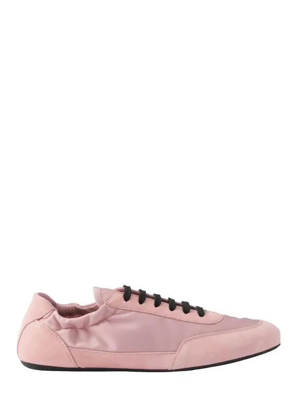 Prada Collapsible Lace-up Sneakers - Peach