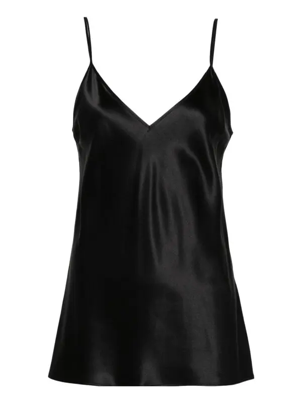 JOSEPH V-neck Silk Top - Black