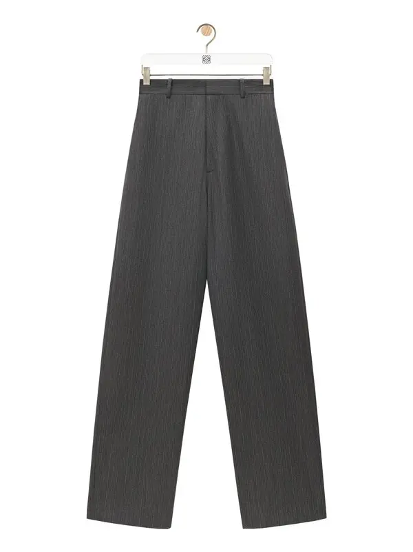 Loewe Wool Trousers With Pin Stripes - Charcoal/white