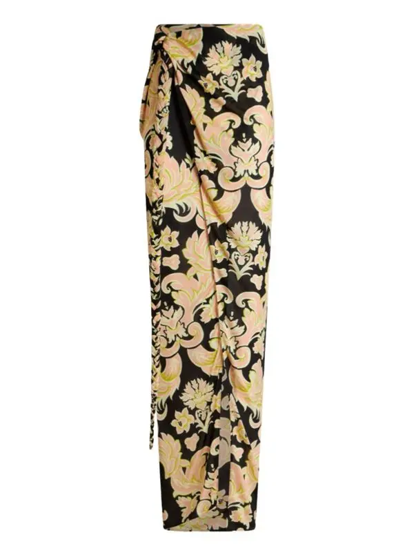 Etro Floral Printed Wrap Maxi Skirt - Nude
