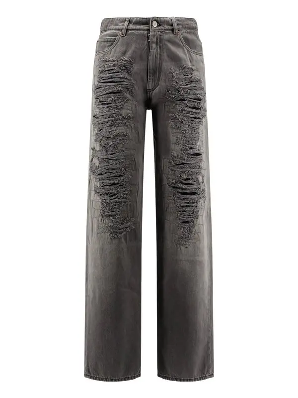 MAISON MARGIELA Distressed Wide-leg Jeans - Black