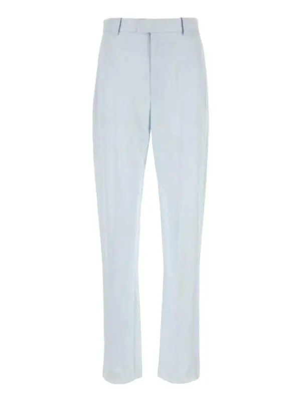 Bottega Veneta High Waist Satin Trousers - Blue