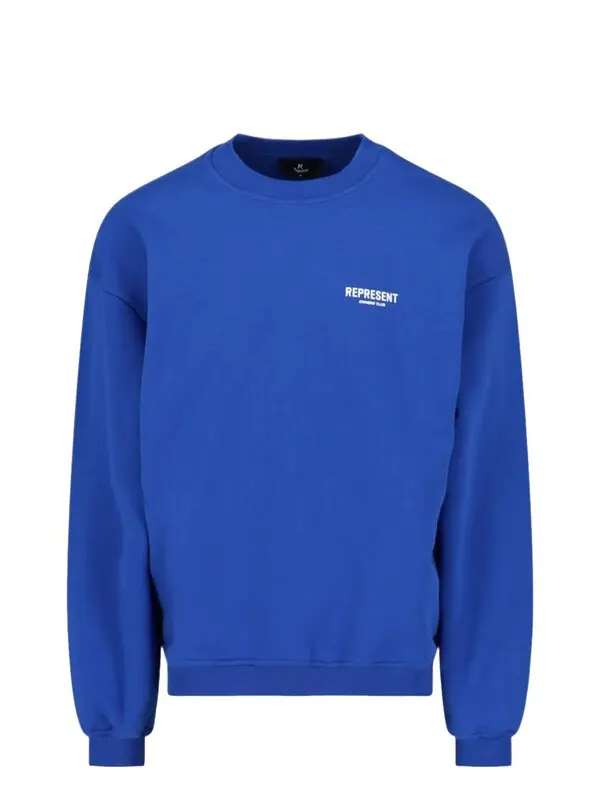 REPRESENT Owners Club Logo Printed Crewneck Sweatshirt - Blue