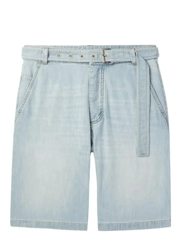 Bottega Veneta Belted Denim Shorts - White