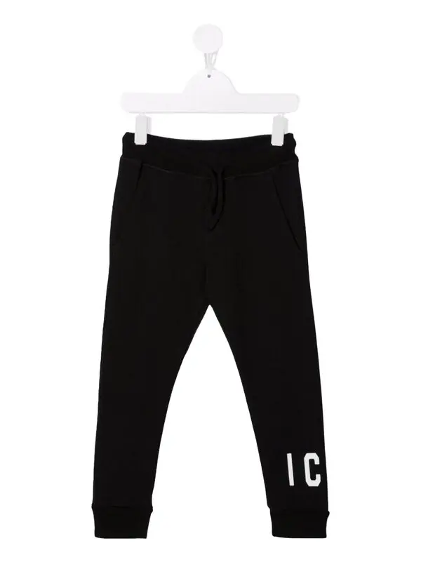 Dsquared2 Logo Print Cotton Track Pants - Black