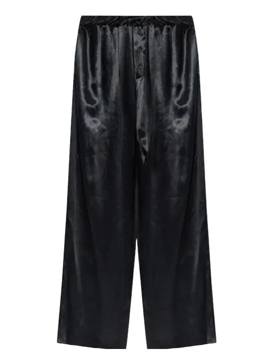 FERRAGAMO Elasticated Waist Wide Leg Trousers - Black
