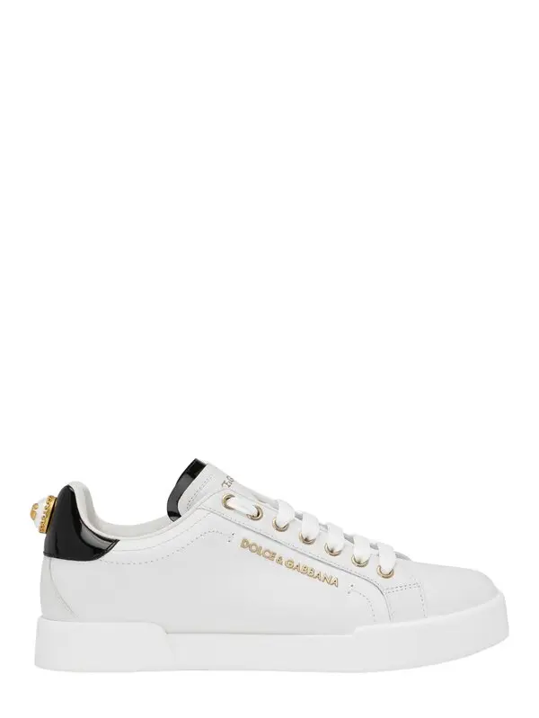 Dolce & Gabbana Portofino Logo Lettering Sneakers - White