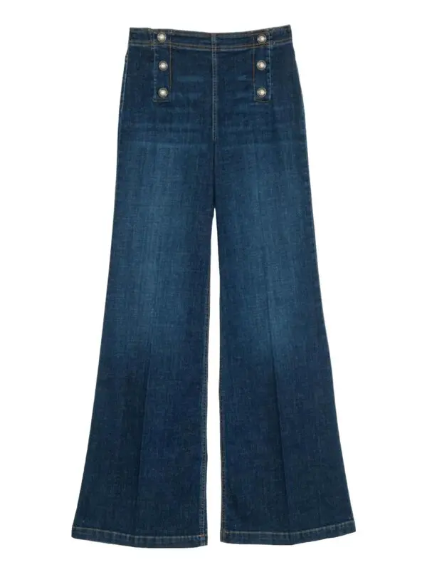 TWINSET Jeans With Decorative Buttons And Patch Pockets - Blue