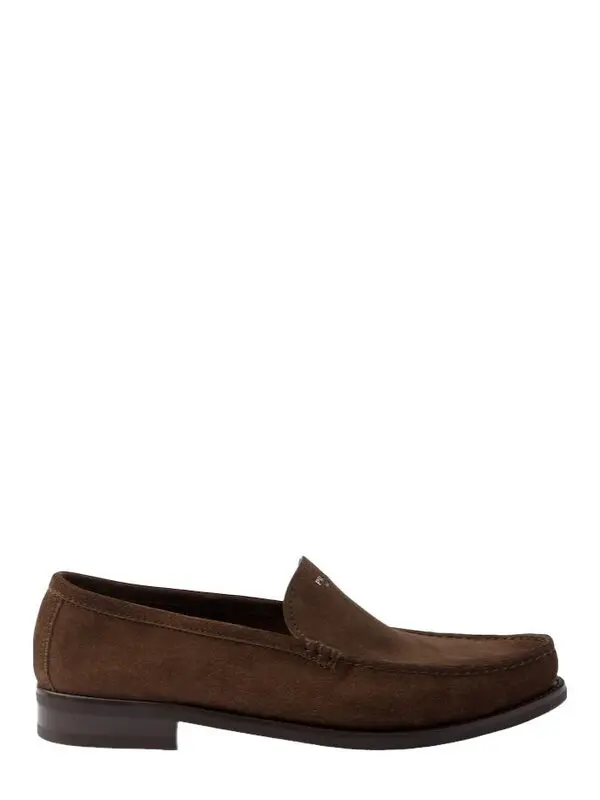 Prada Ruched Slip-on Loafers - Brown