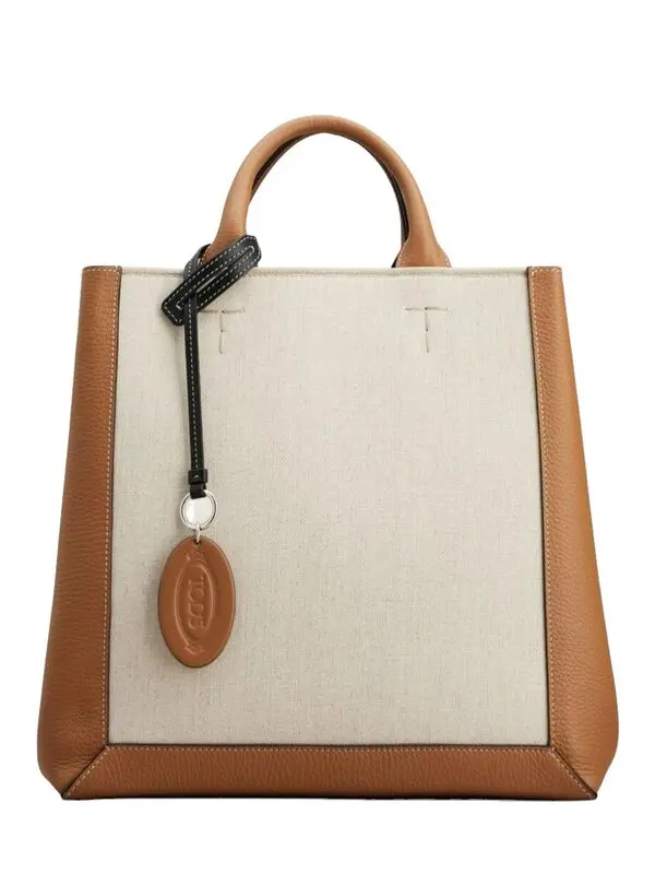 TOD'S Panelled Top Handle Bag - Nude
