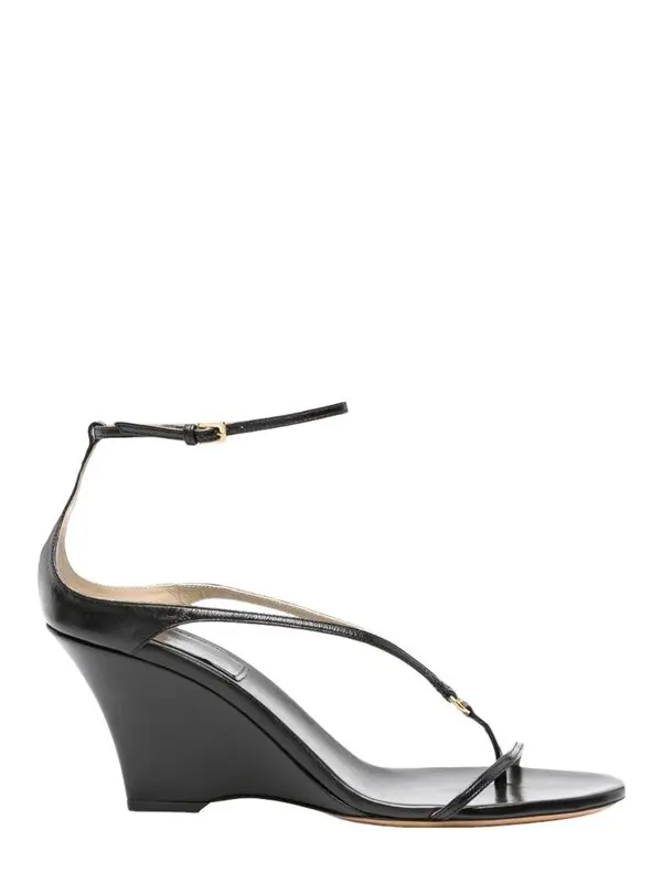 Khaite Marion Wedge Sandals - Black
