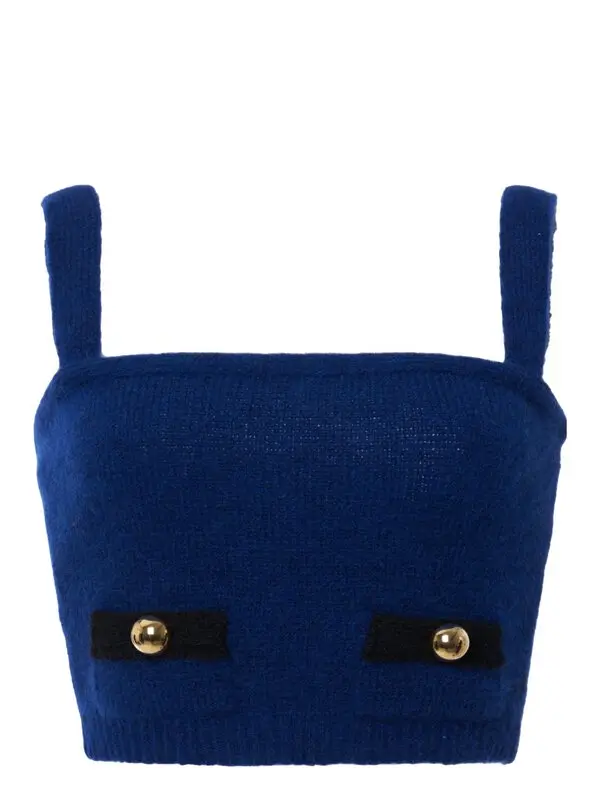 Alessandra Rich Knitted Tank Top - Bluette