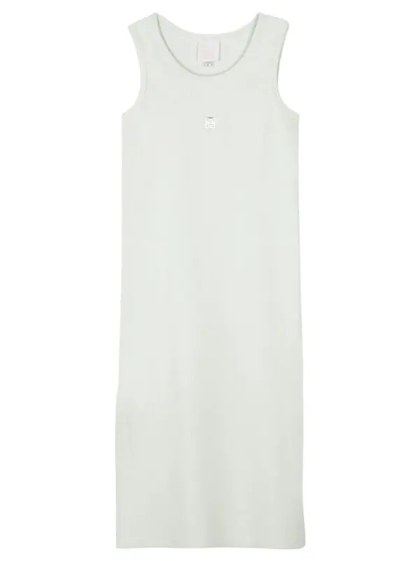Givenchy Ribbed Sleeveless Dress With Logo - White