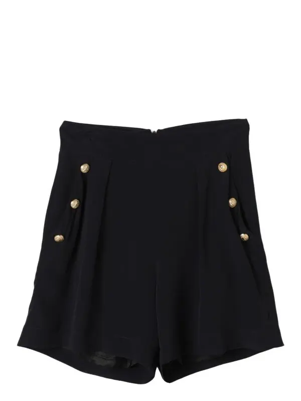 Balmain Button Embellished Zipper Shorts - Black