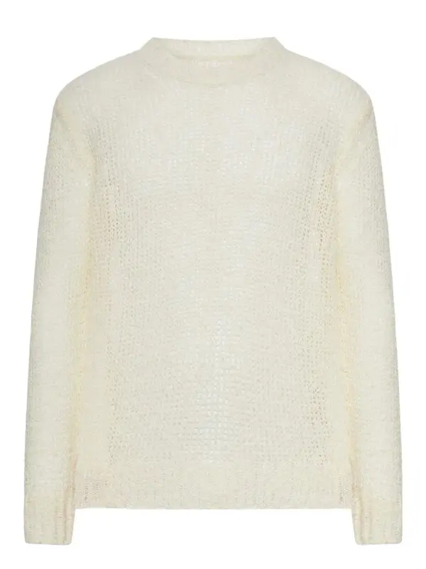 JIL SANDER Open-knit Crewneck Jumper - White