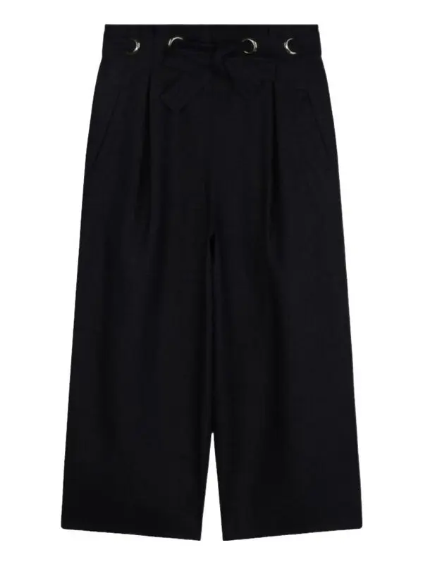 Chloé Strap-up Casual Pants With Lace Details - Black