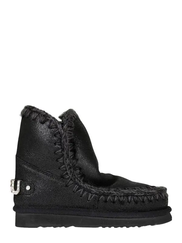 Mou Eskimo 18 Leather Boots - Cracked Black