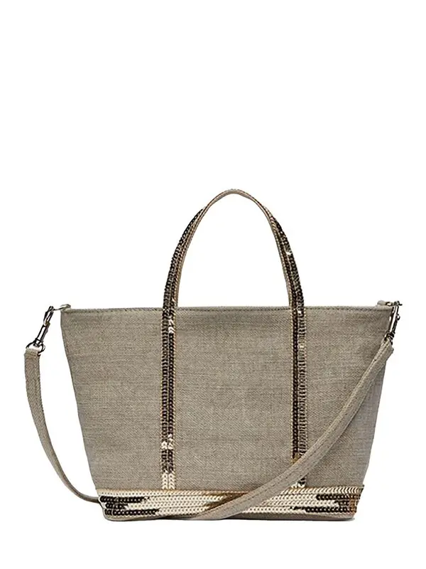 Vanessa Bruno Double-handle Cross-body Bag With Sequins - Gray