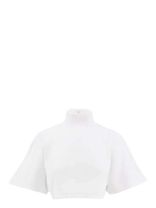 Alaïa Short-sleeved Cropped T-shirt - White