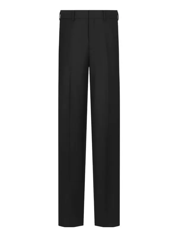 Dior Pleated Straight Leg Trousers - Black