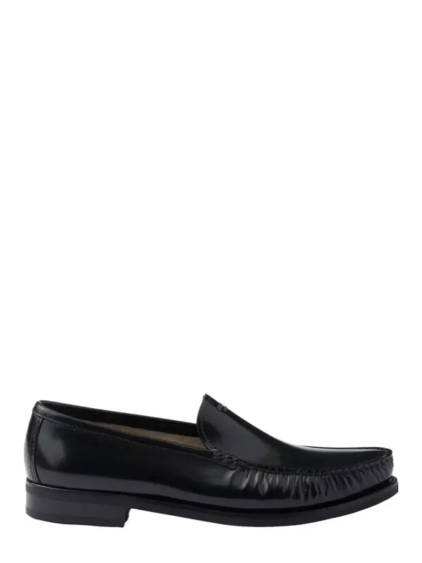 Prada Ruched Slip-on Loafers - Black
