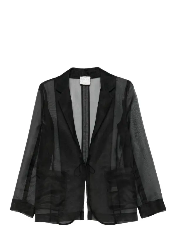 FORTE_FORTE Sheer Tie-detailed Jacket - Black