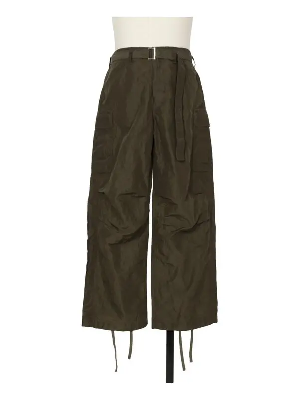 Sacai Belted Straight-leg Pants With Multiple Pockets - Khaki