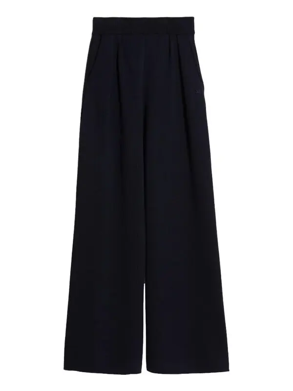 Max Mara Wide Leg Knitted Trousers - Blue