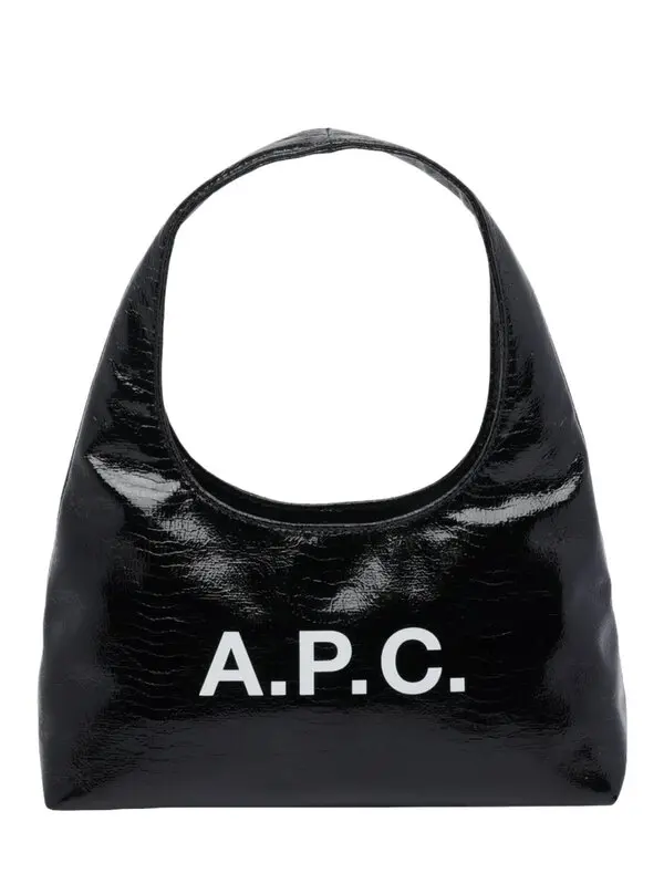 A.p.c. Logo Printed Shoulder Bag - Black