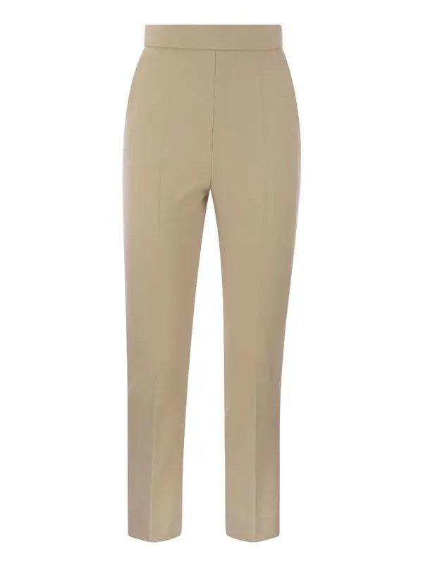 Max Mara High Waist Slim Fit Trousers - Nude