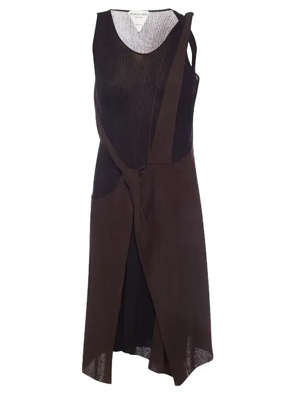 Bottega Veneta Asymmetrical Knit Dress - Black