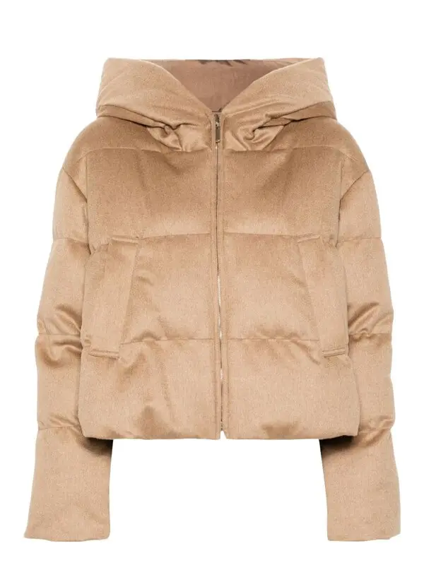 Max Mara Hooded Puffer Jacket - Nude