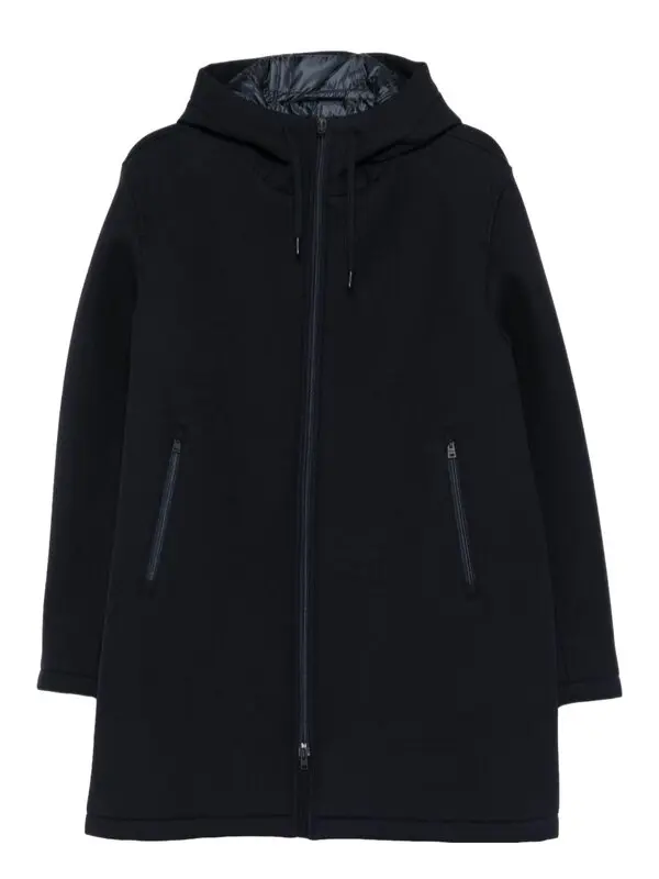 Herno Long Hooded Drawstring Coat - Black