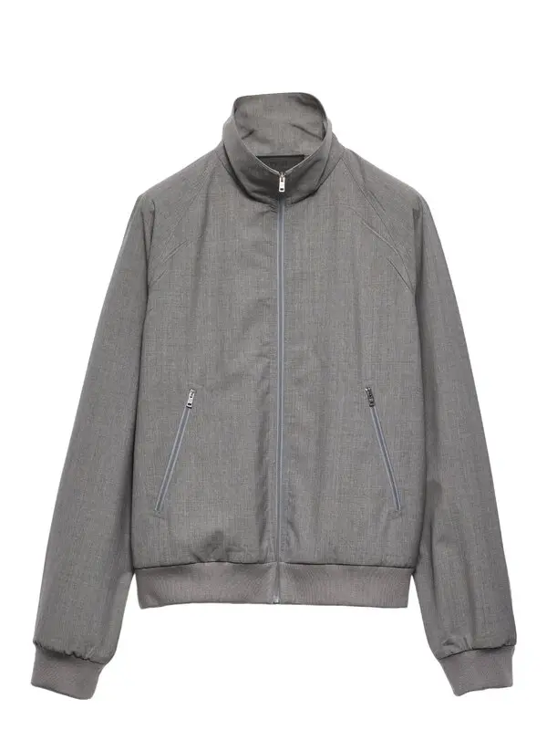 Prada High-neck Zip-up Jacket - Grey
